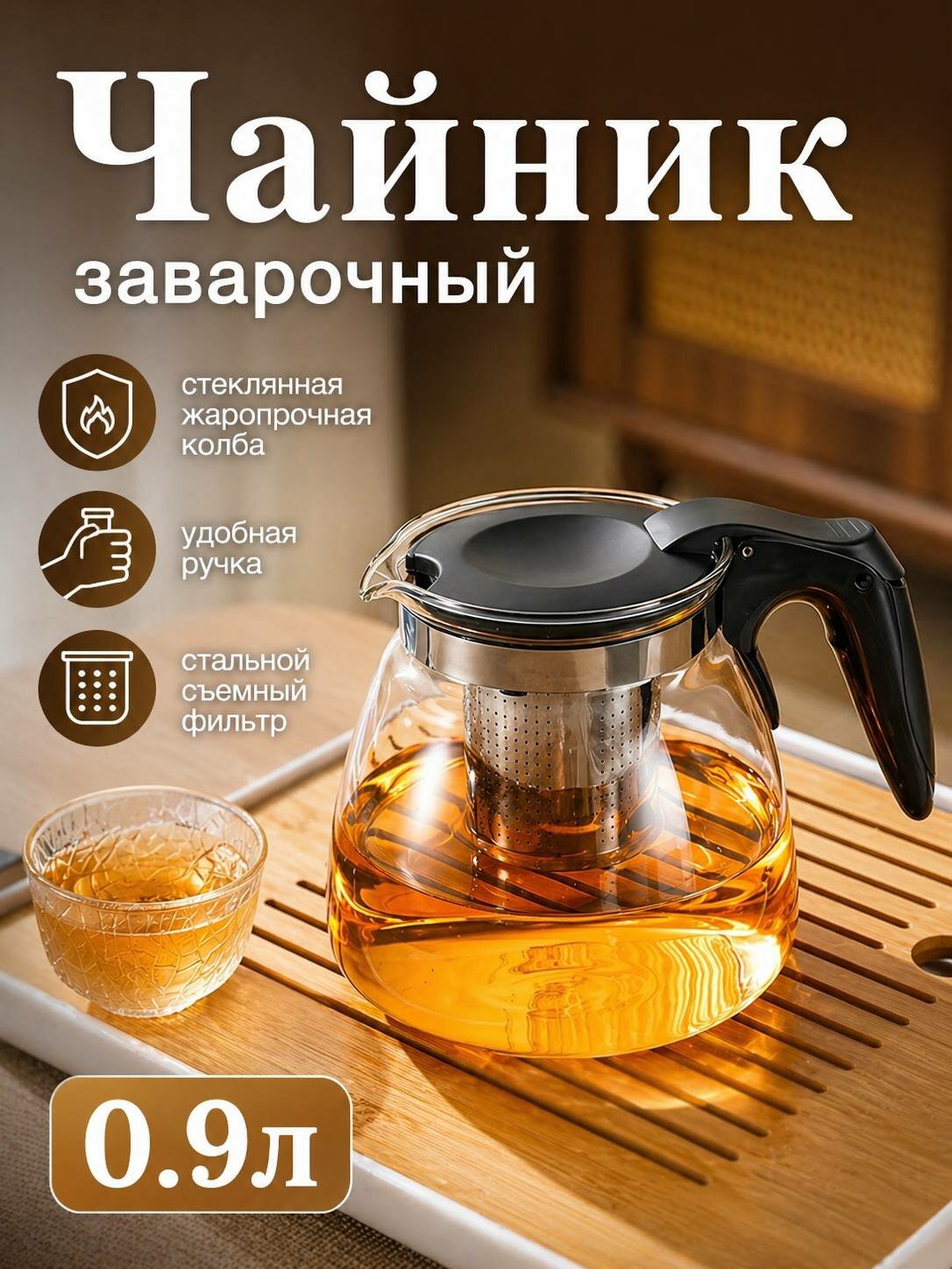Чайник Крышка, 0.9 л