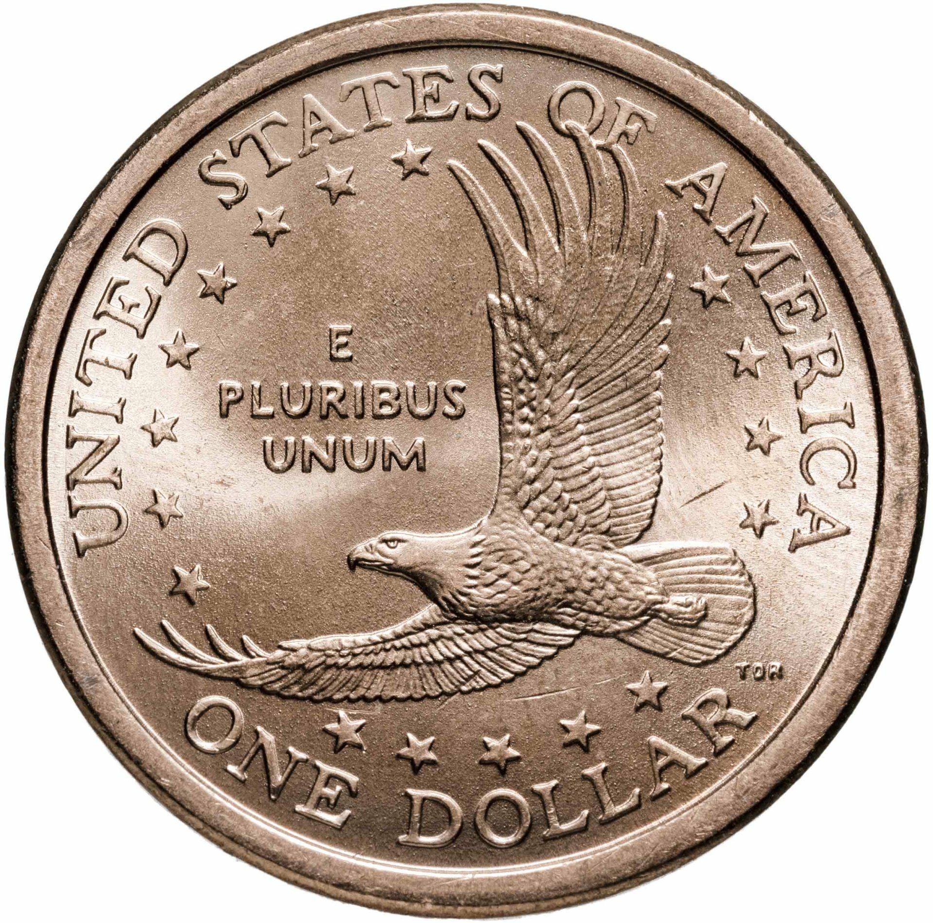 США 1 доллар dollar 2005 "Sacagawea dollar Сакагавея доллар - парящий орёл", знак монетного двора "P" - Филадельфия, Медь, в сохранности UNC