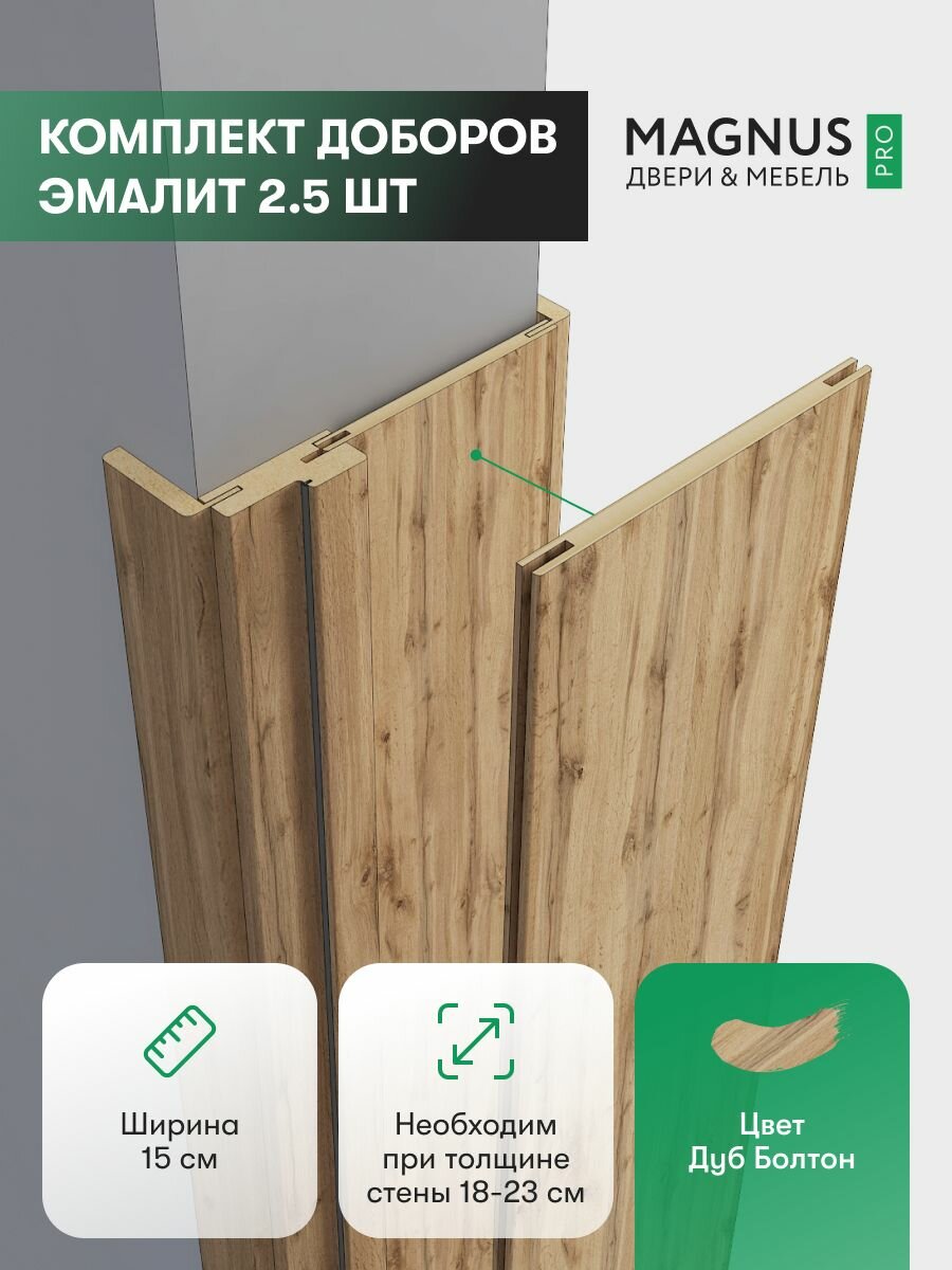 Доборы дверные телескопические экошпон 150 комплект 2.5 шт.