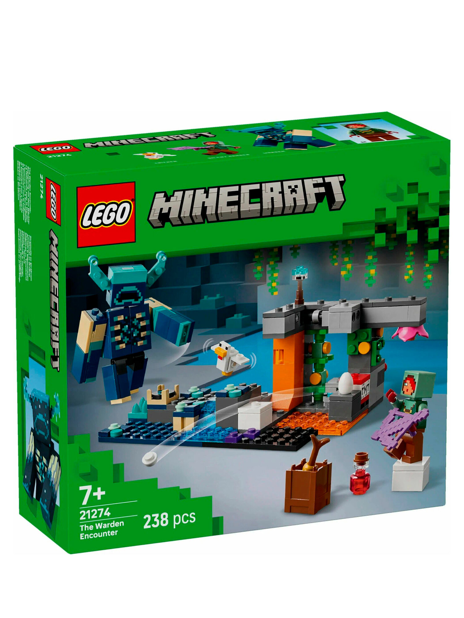 Конструктор LEGO MINECRAFT Встреча с надзирателем, 238 Деталей, возраст 7+, 21274 надзиратель 21274 238 деталей 7+