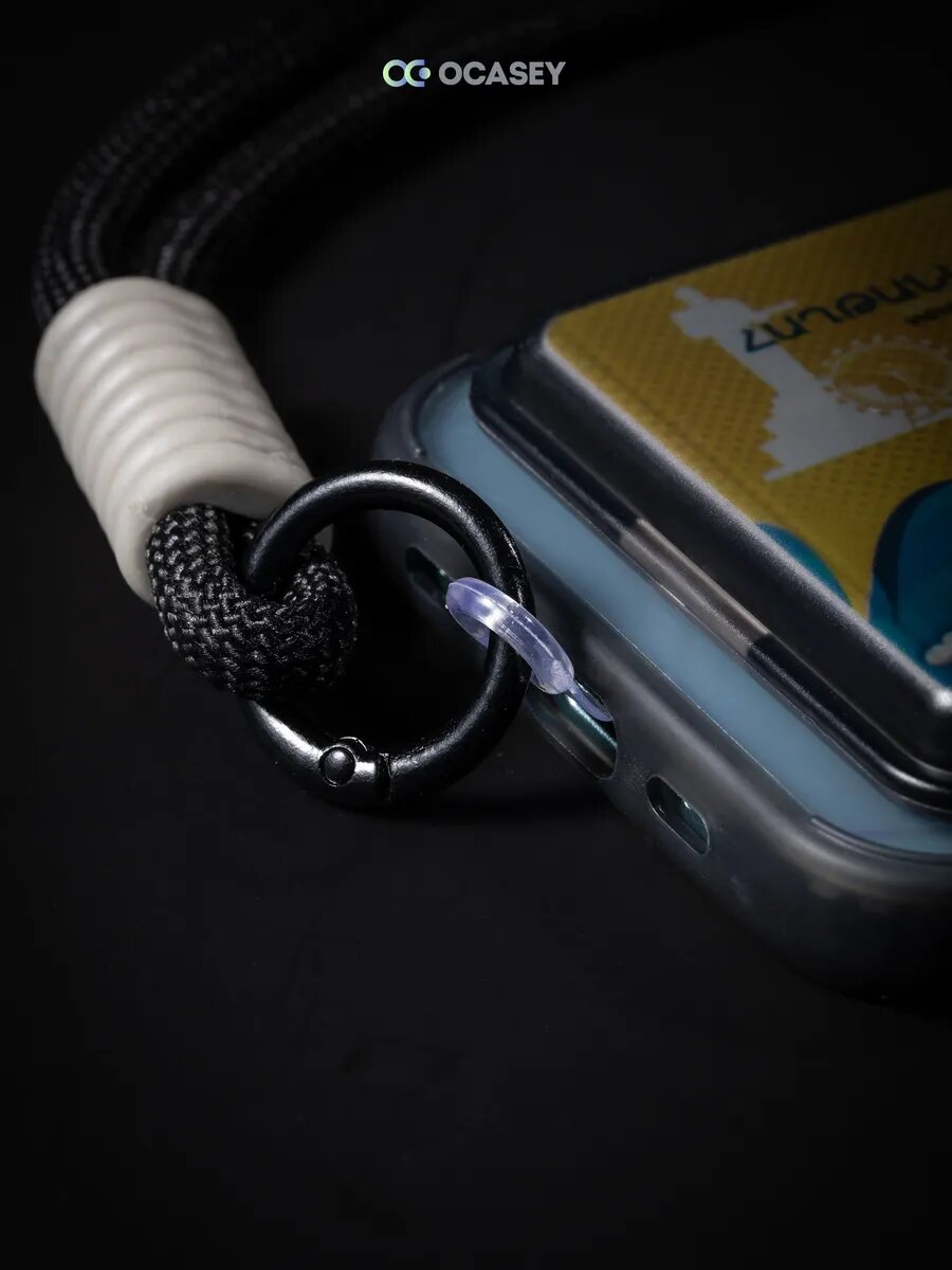 Чехол О'Кейси MagSafe, для iPhone 16 Pro Max, черный, с рисунком — фото 1