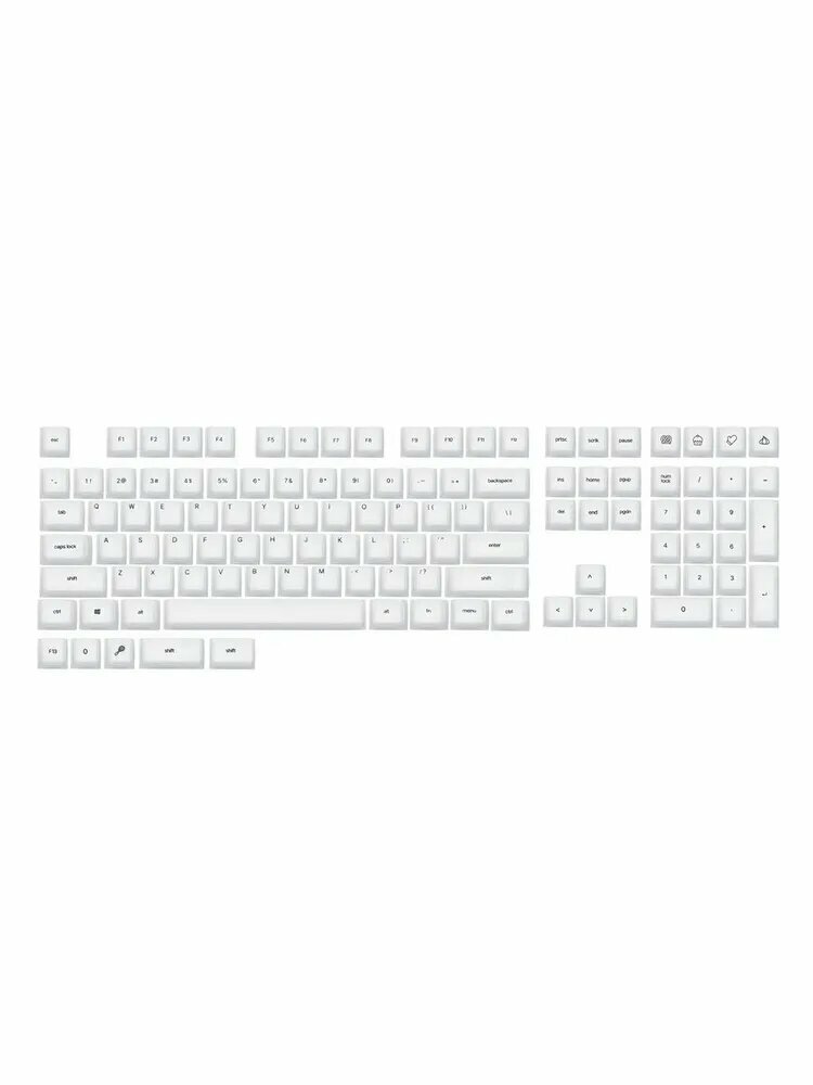 EPOMAKER AegisSil ANSI US Набор Клавиш, 113 Клавиши, Профиль Cherry, Силиконовый Материал, Белый