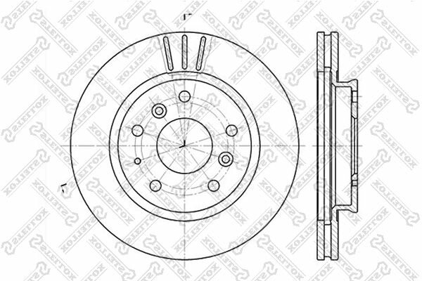 STELLOX Диск тормозной передний для Mazda 626 1.8/2.0/2.2 87>, Chery