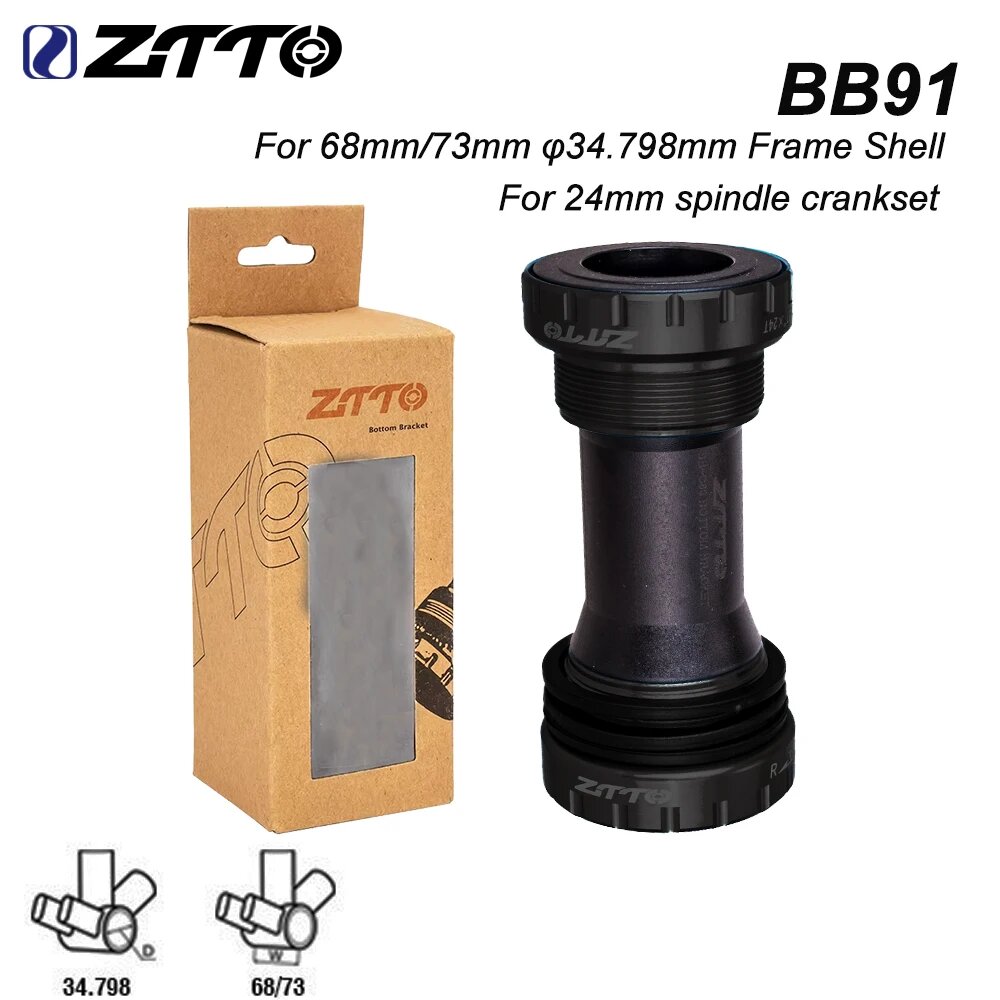 ZTTO Каретка BSA68/73 черная алюминиевый Черный, BB91 Black