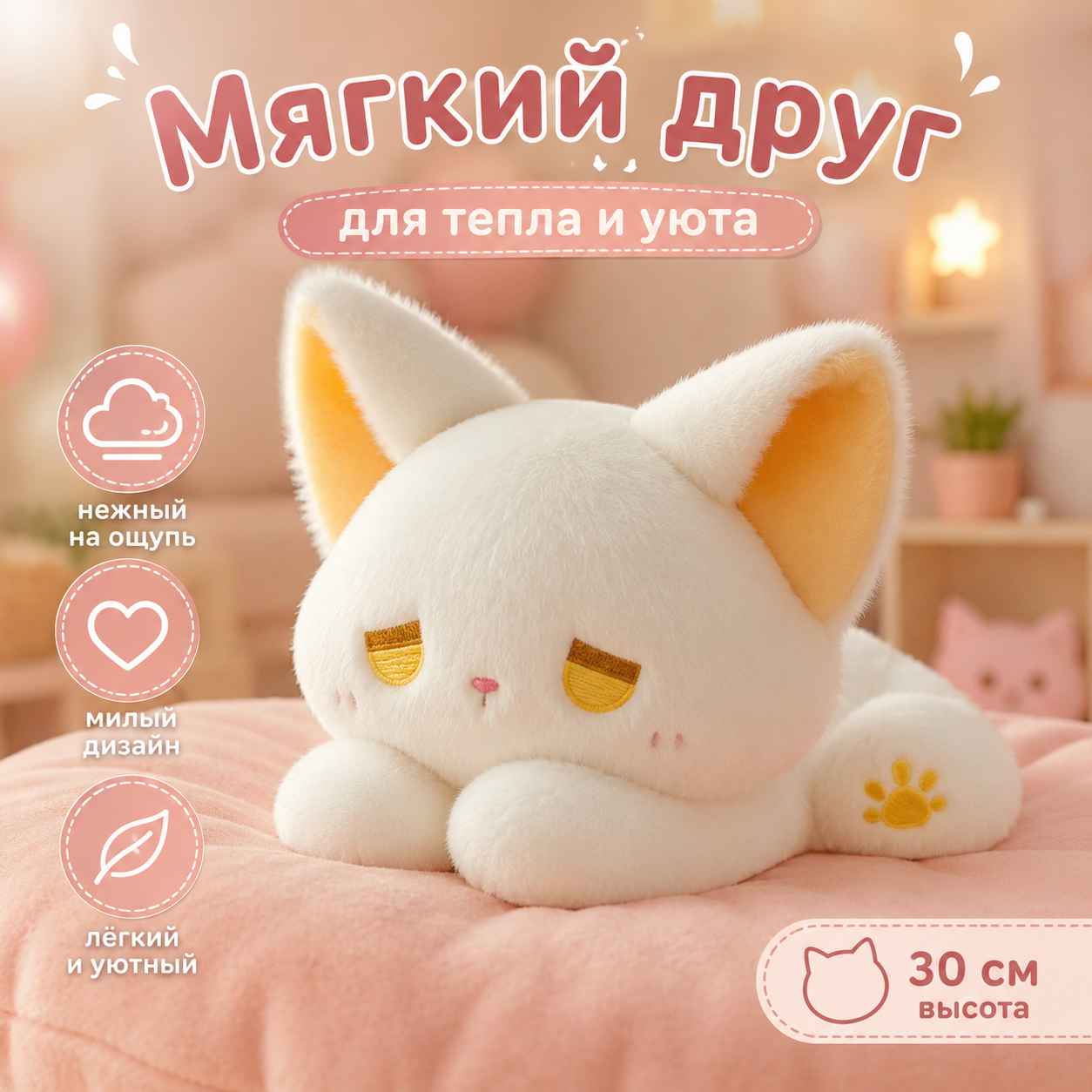 Мягкая игрушка для девочки, детская; плюшевая игрушка, лиса, для малышей, для мальчика, маленькая30cm