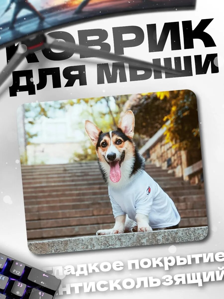 Коврик для мыши Корги в футболке
