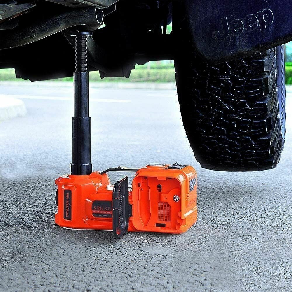 12V 5Ton Электрический домкрат Автомобильный гидравлический домкрат с насосом для накачки шин и светодиодным фонариком, 3 в 1 155-530 мм Электрический подъемник для автомобиля