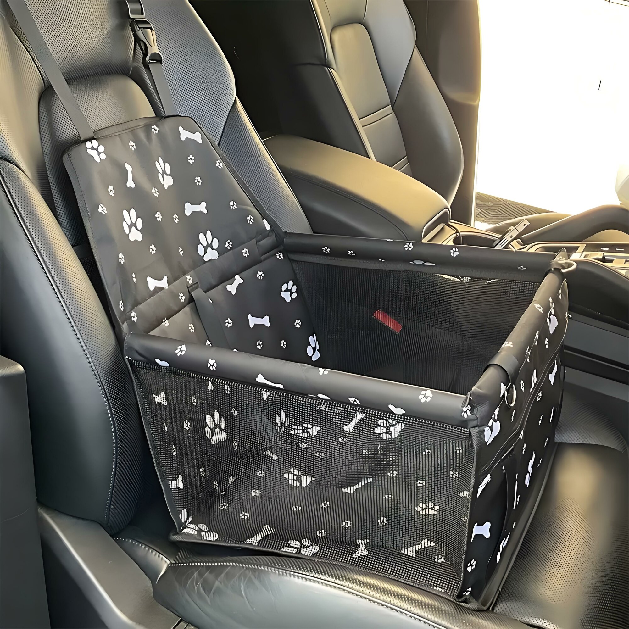 Автогамак BoomBoomShop, для собак/кошек/хорьков/кроликов, складная, Отпечаток черной кости
