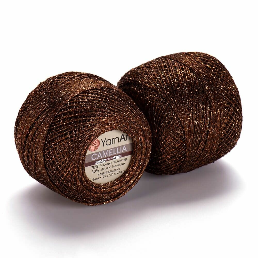 Пряжа YarnArt Camellia 422 шоколад/медь (20г/190м, упаковка 10 мотков)