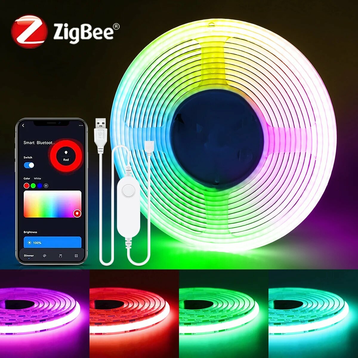 Светодиодная лента CHNAITEKE RGB 5В Zigbee 3.0, 5m