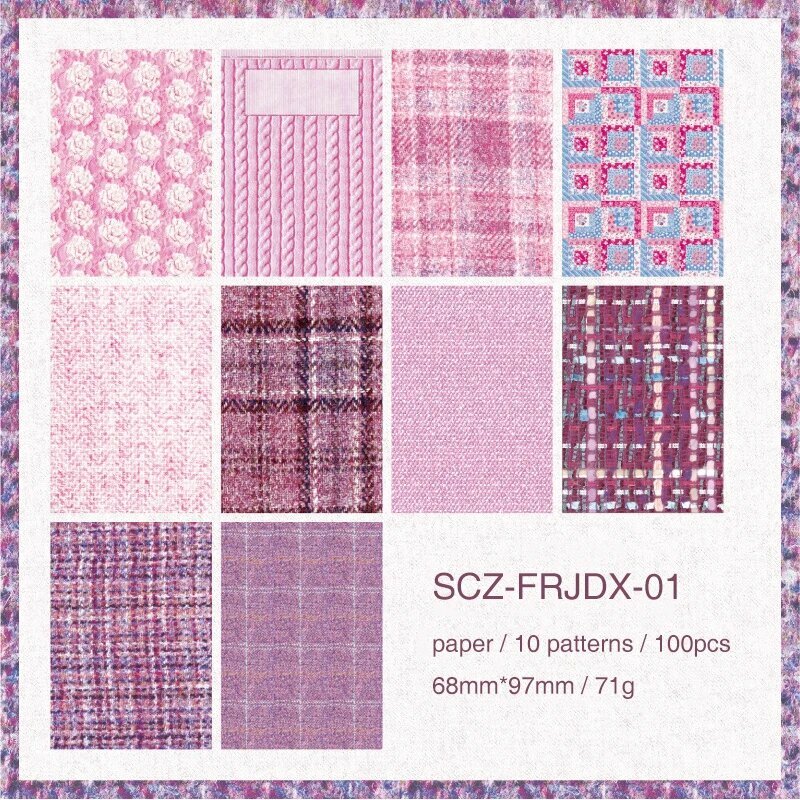 Бумага для коллажей JIANWU «Письма из швейной мастерской» Розовый, SCZ-FRJDX-01
