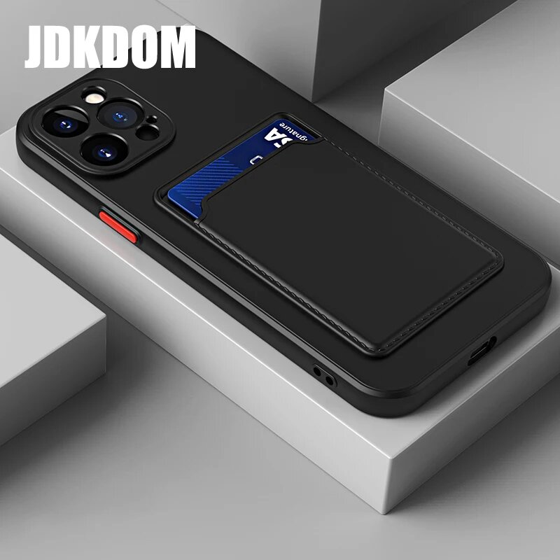 JDKDOM Чехол-кошелек с слотом для кредитных карт для iPhone 17 Air 16 15 14 Plus Айфон 16 Про, Black