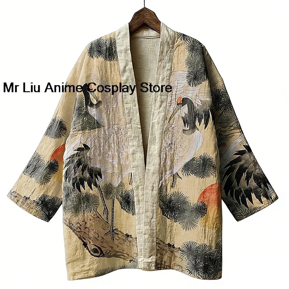 Кардиган-кимоно 3D-укё-э из полиэстера с японским принтом XXL, Haori Jacket9