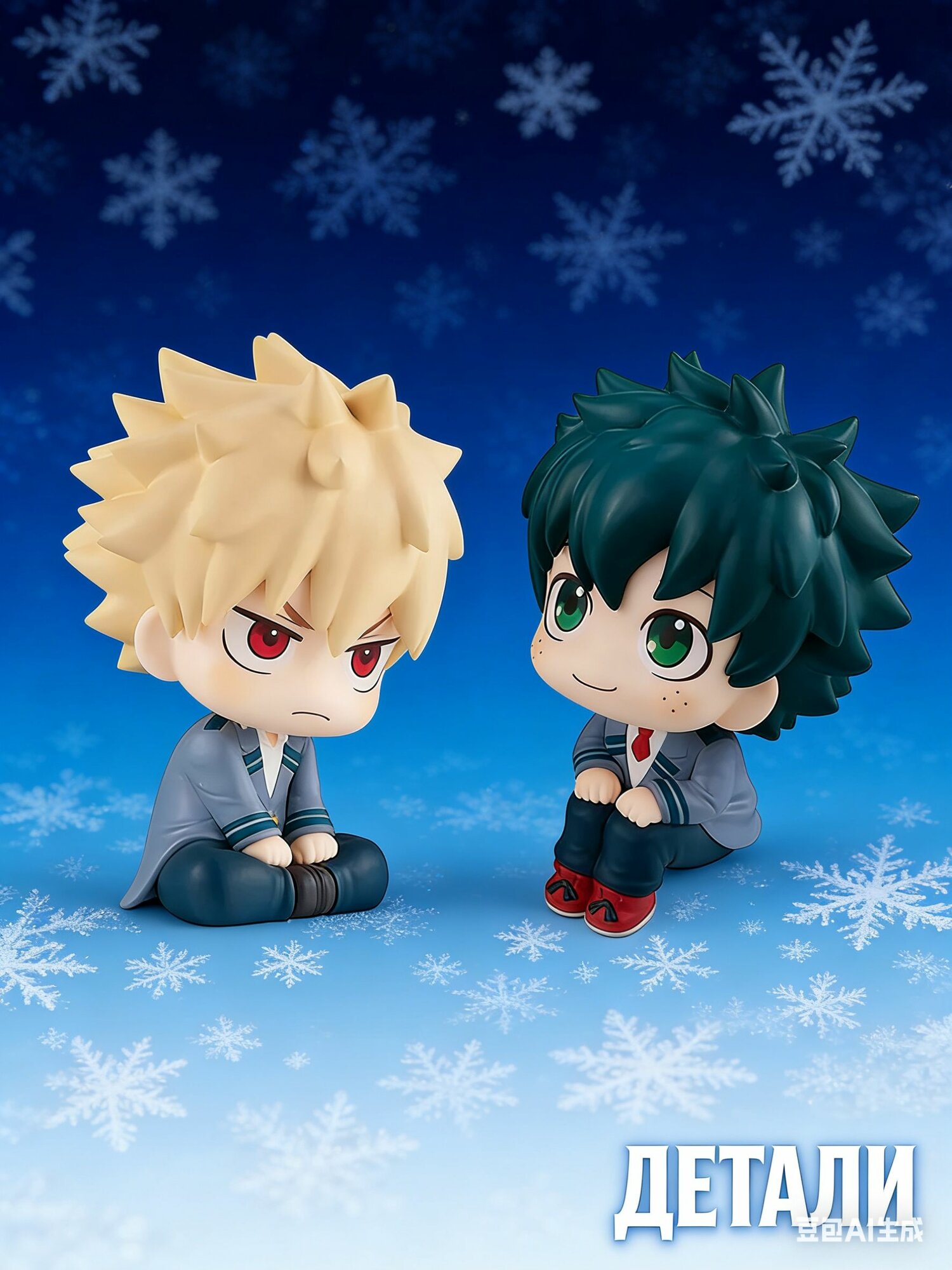 Фигурок Моя геройская академия, Бакуго Катсуки, Изуку Медория/My Hero Academia Bakugou Katsuki figure cute Q version Midoriya Izuku action figurine(2pcs,10cm) for fans Gifts