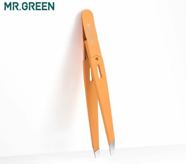 Пинцет для бровей MR.Green 2168 оранжевый, щипцы для ресниц