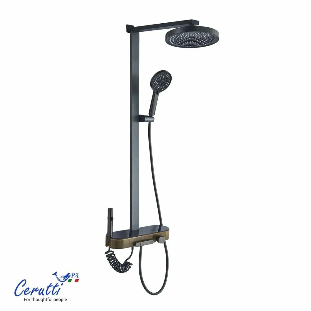 Душевая стойка Ceruttispa Невио (Nevio) 11361 матовый графит