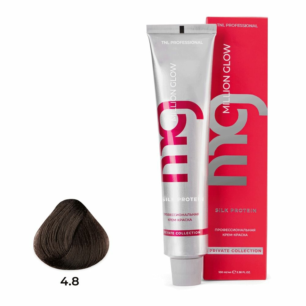 Крем-краска для волос Million glow Private collection Silk protein 4.8