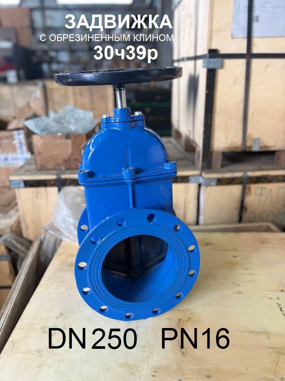 Задвижка чугунная 30ч39р с обрезиненным клином скат DN250 PN16
