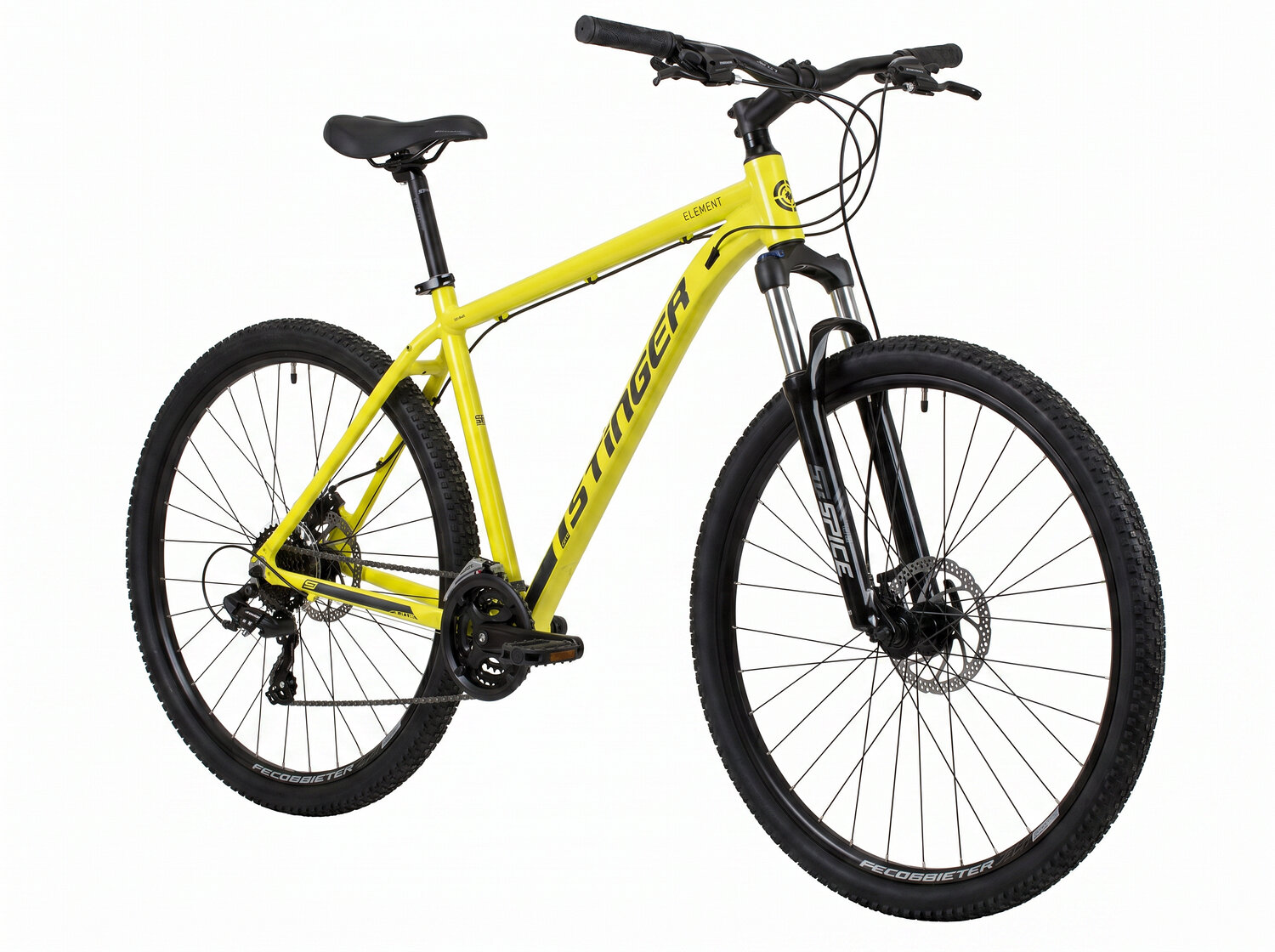 Велосипед Stinger MTB, горный, пружинно-масляный, алюминиевая рама, алюминиевый вынос, зеленый