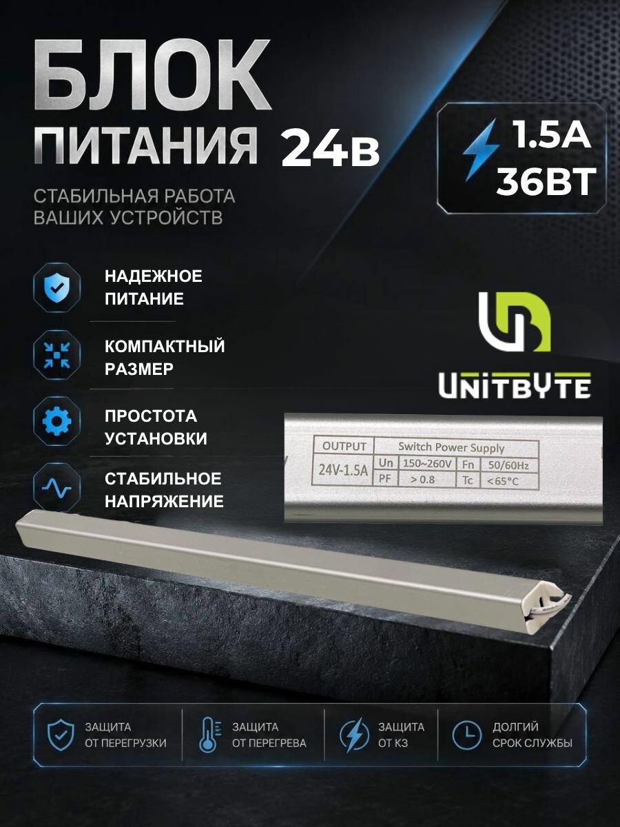 Блок питания SLB/24V/36W/1.5A/IP20/тонкий