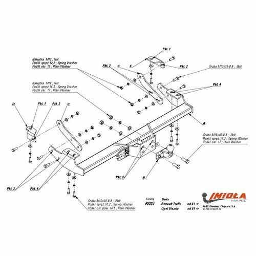 Фаркоп mazda (mpv. lw) IMIOLA r024
