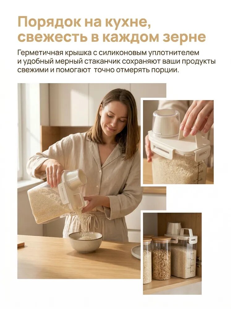 Кадка для риса, 1800 мл, 1 шт — фото 1