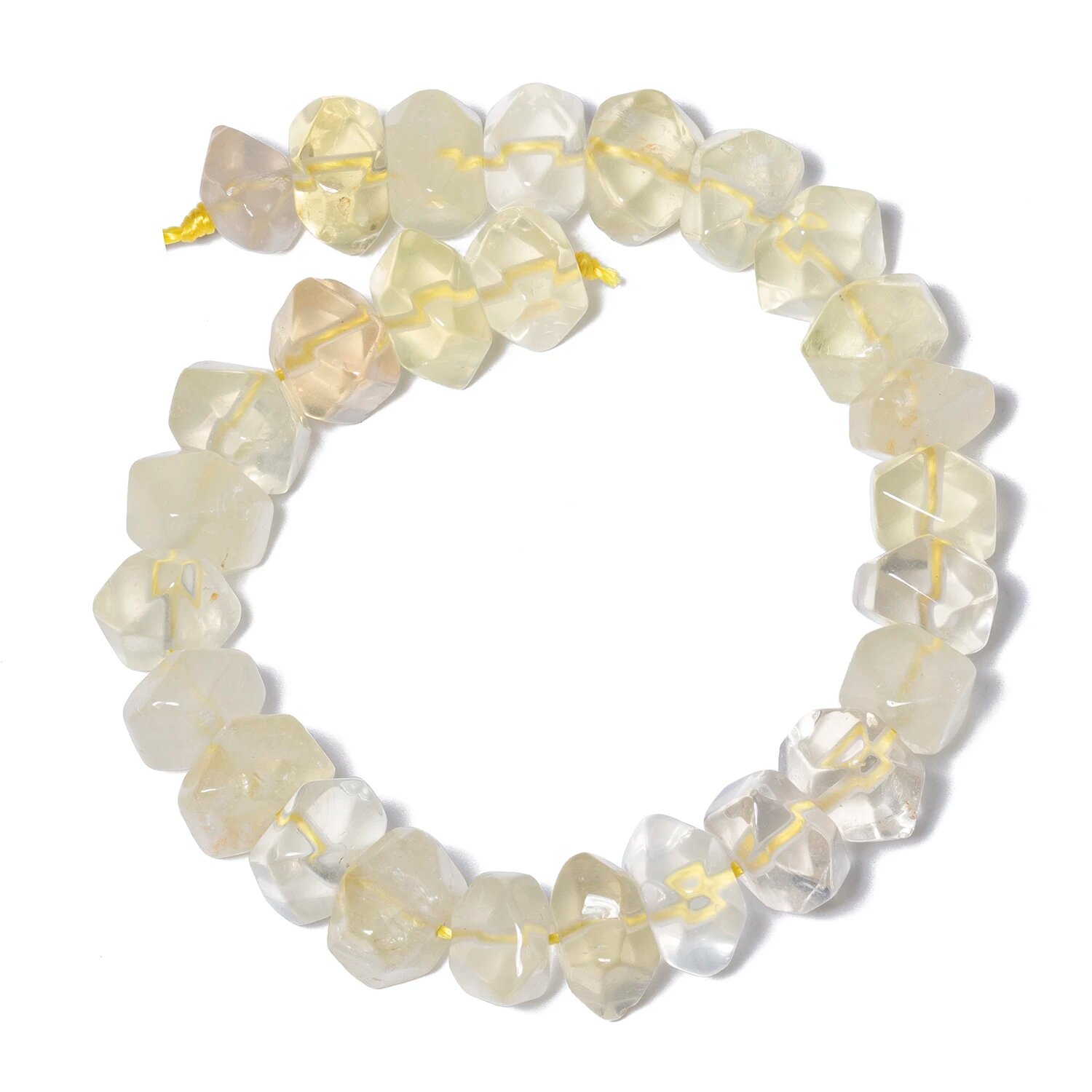 Бусины из натурального камня, белый, Lemon jade, 6x11 мм