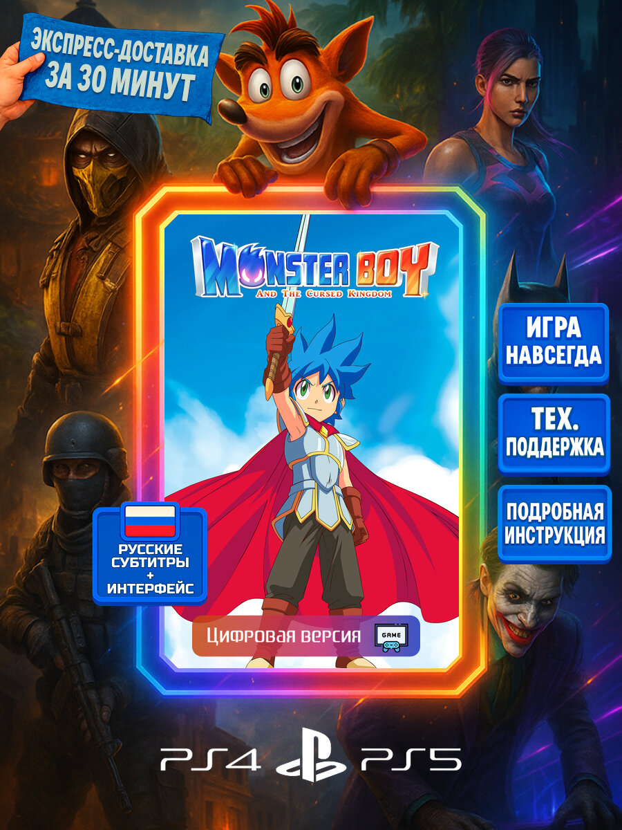 Monster Boy and the Cursed Kingdom Demo PS4/PS5 | Моментальная доставка | Русские субтитры и интерфейс | Приключения