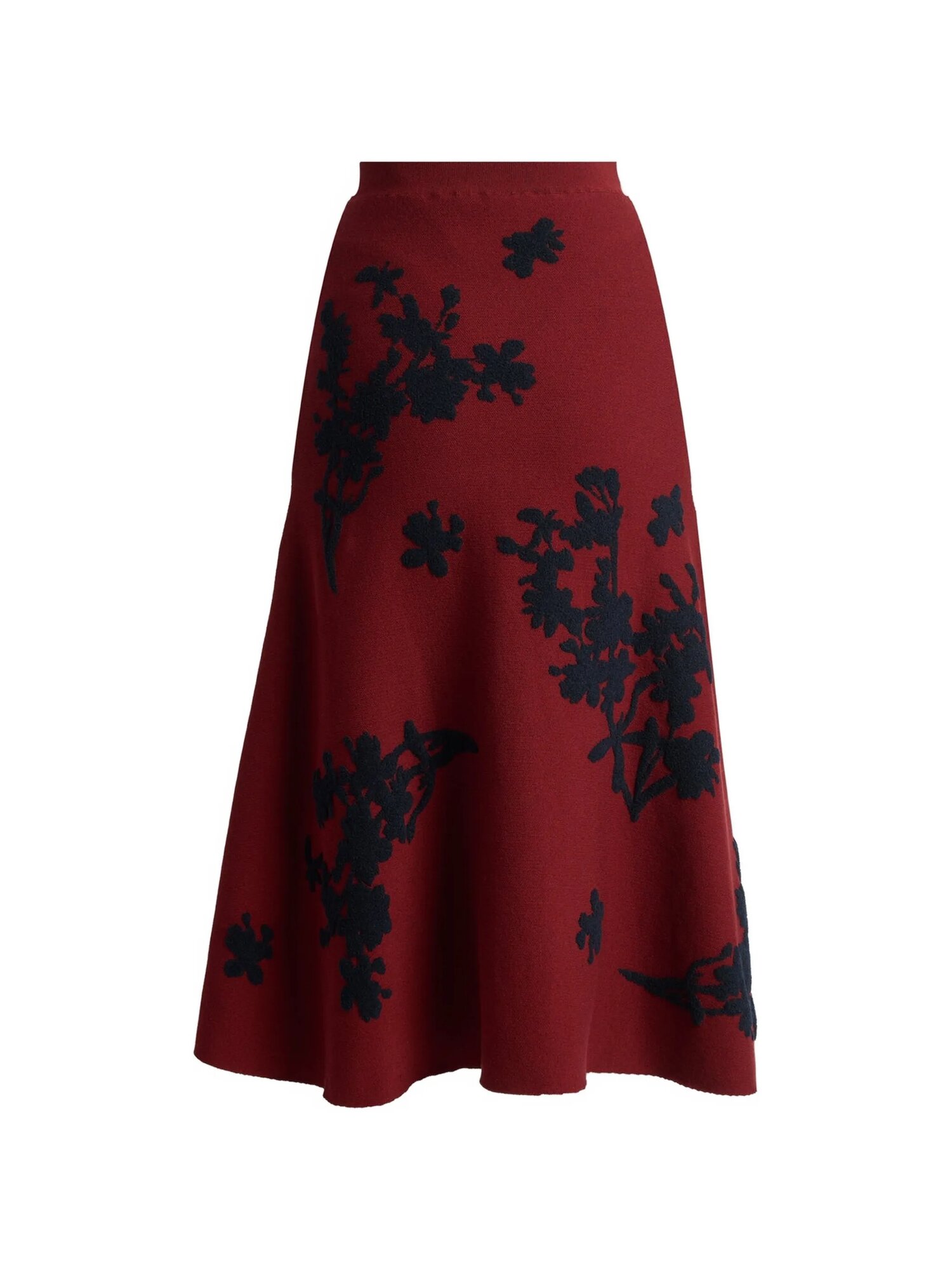 Юбка Erdem Jacquard-knit patterned midi skirt, размер 8, красный — фото 1
