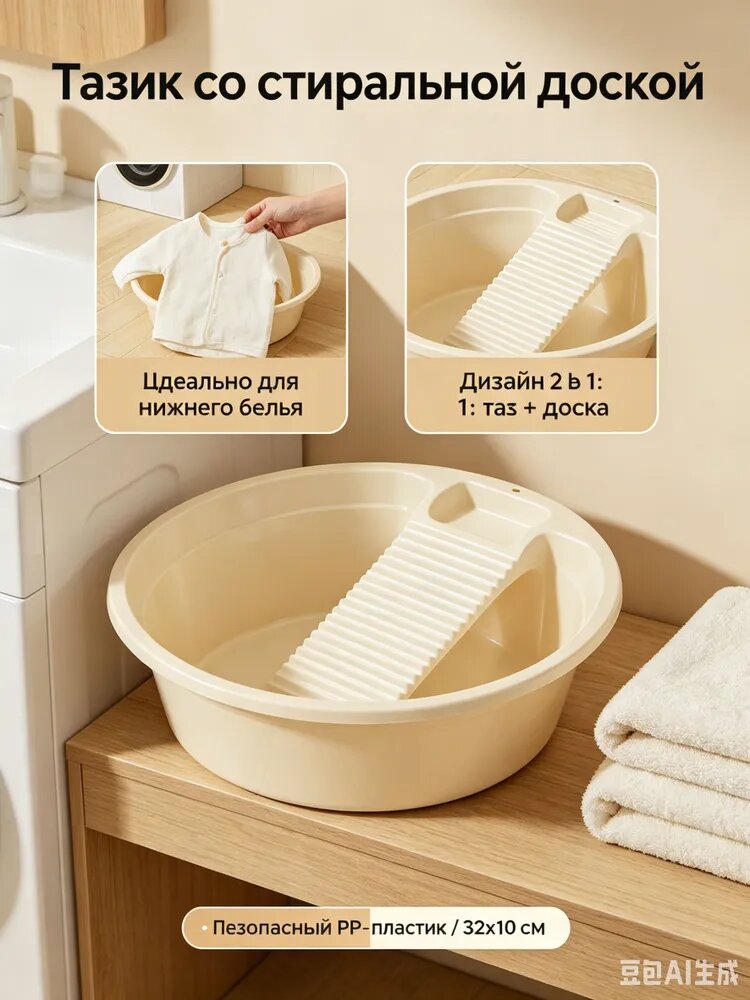 Ручная стиральная машинка, пластик, 6 л, 1 шт