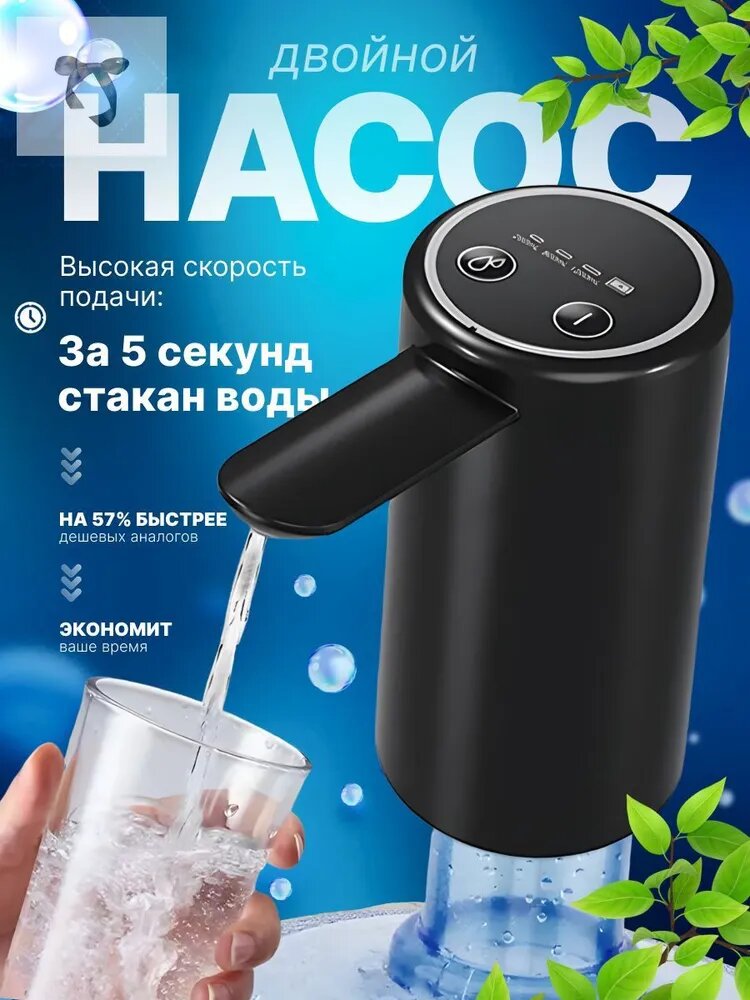 Диспенсер для воды помпа для воды электрическая USB перезаряжаемая портативная — фото 1