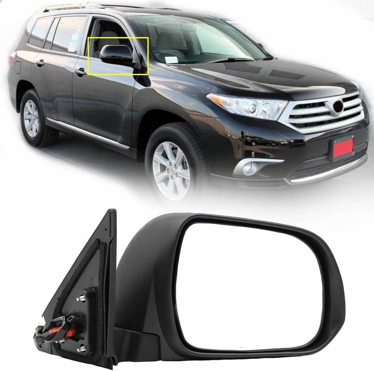 Передняя дверь крыло зеркало сборки для Toyota Highlander 2008-2013 автомобиль внешняя дверь задний огляд зеркало сборки 5PINS, справа.