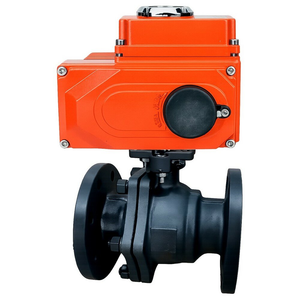Кран шаровой для пара DN.ru WCB-304-PPL-FP-F-ISO-H Ду50 Ру25 корпус - углеродистая сталь WCB, шар - нержавеющая сталь 304, уплотнение - PPL, с электроприводом QT2-005-380VAC