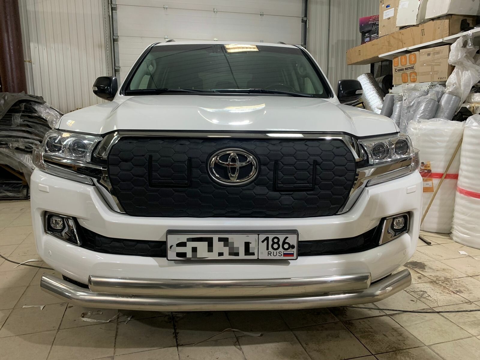 Утеплитель радиатора Экономия топлива Toyota Land Cruiser 200 Тойота Ленд Крузер (2015 -2021) Рестайлинг 2 С кармашками