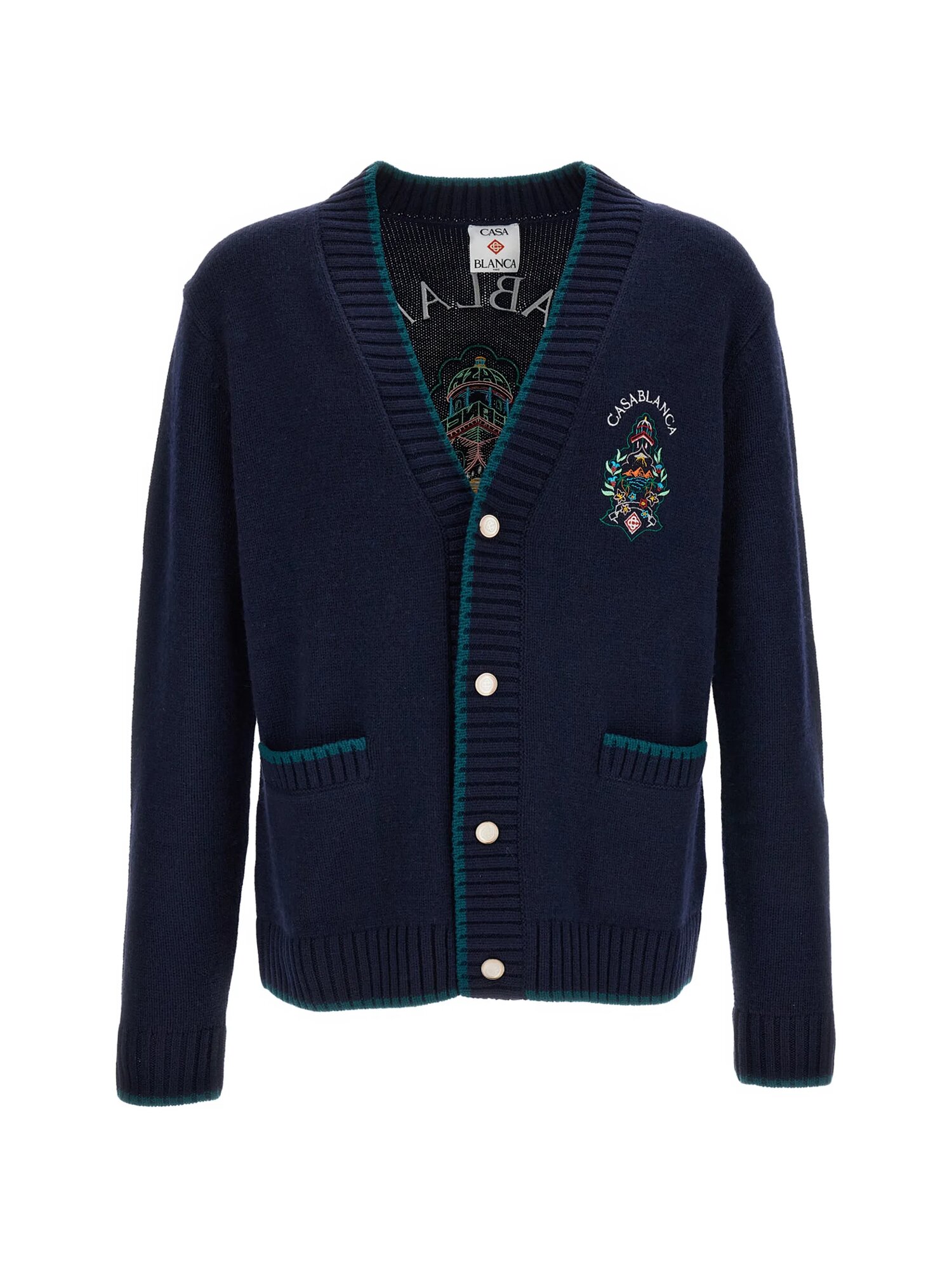 Кардиган Hotel-emblem intarsia-knit logo-patch cardigan