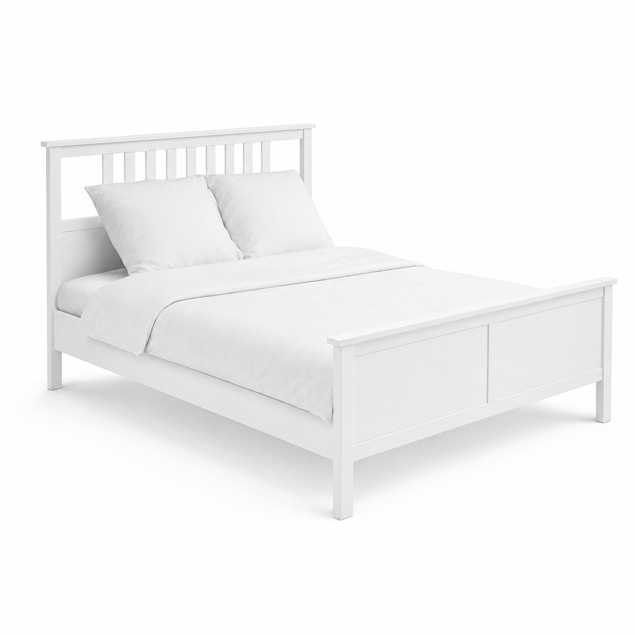 Кровать двуспальная HEMNES Кымор, белая, из массива сосны, 160 см x 200 см