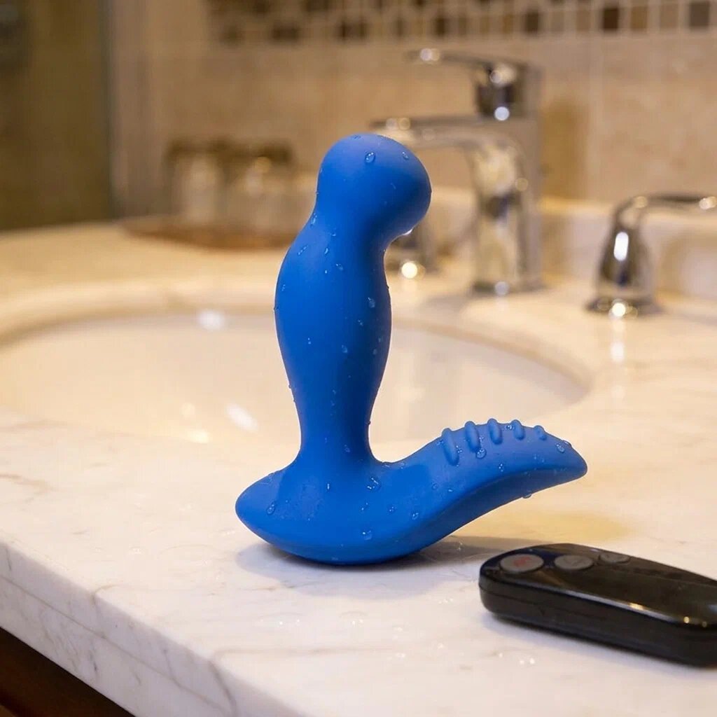 Синий вибромассажер простаты 3,5’’ Remote Control P-spot Massager - 12,5 см.