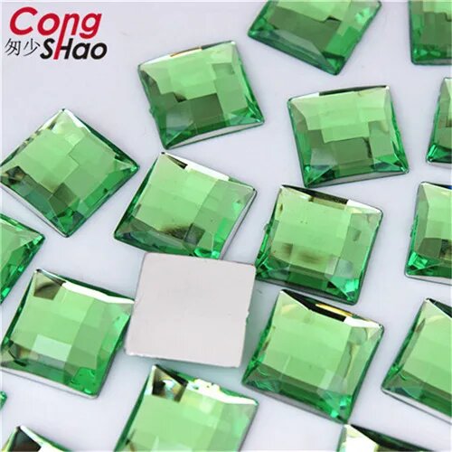 Стразы CongShao изумрудные, 50 шт.