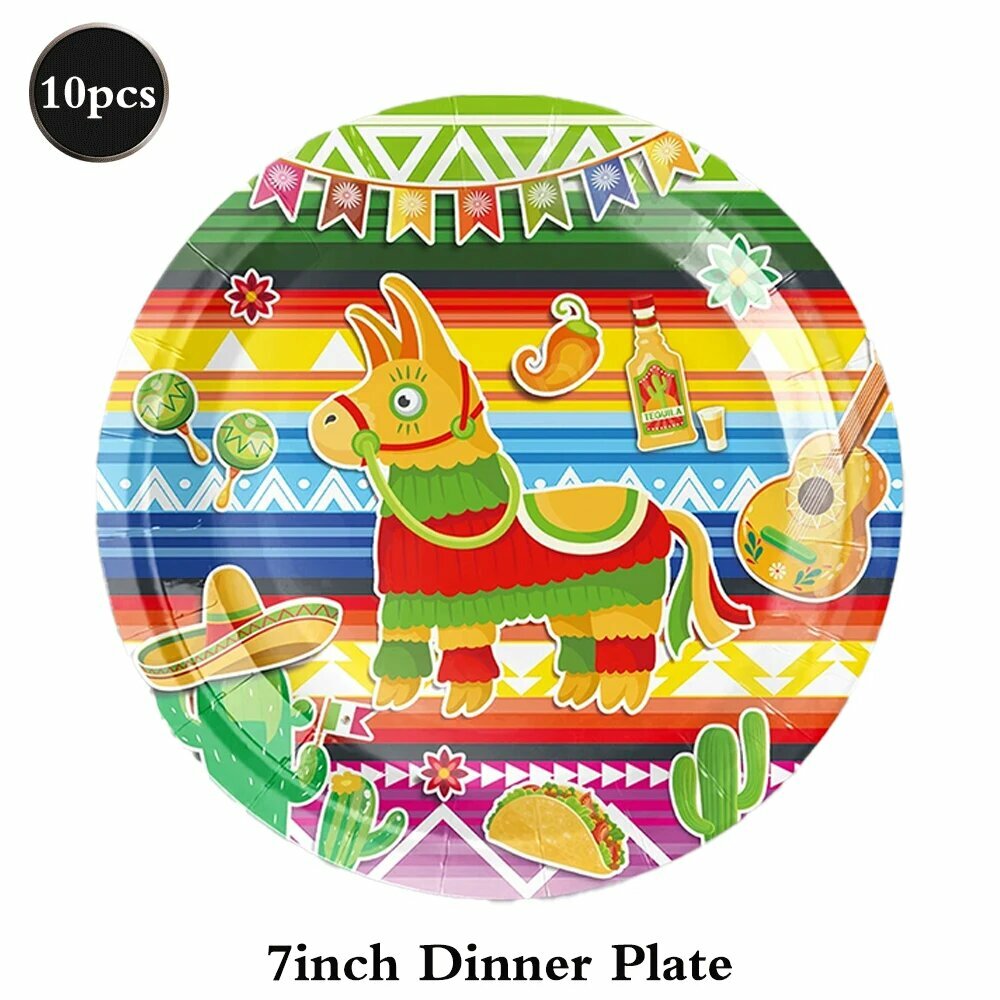 Украшения для вечеринки Cinco de Mayo EsenTroye 7inch Plates