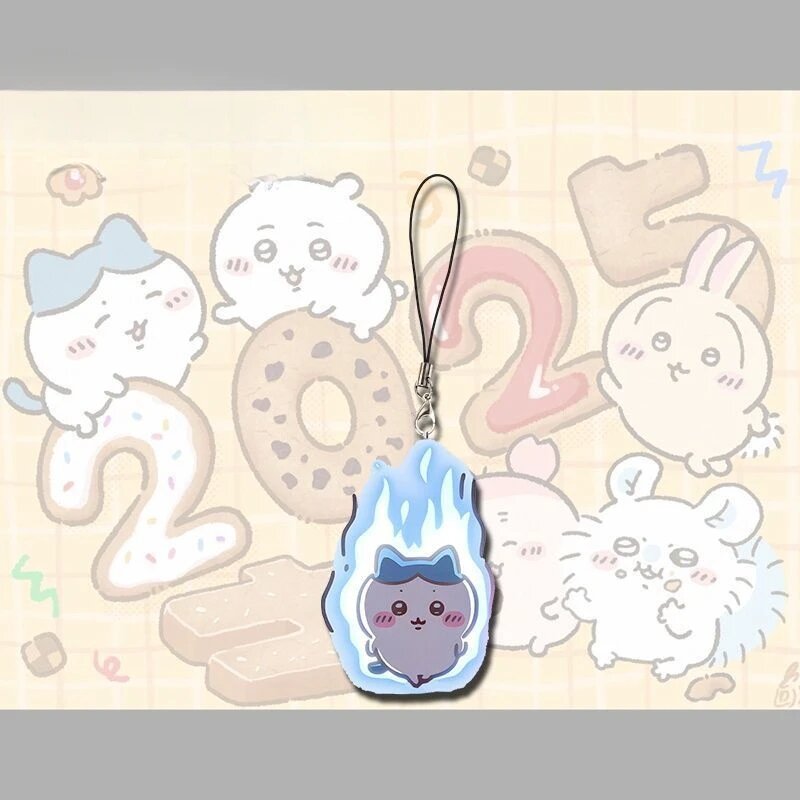 Коллекционные брелоки Chiikawa с эффектом пламени Hachiware