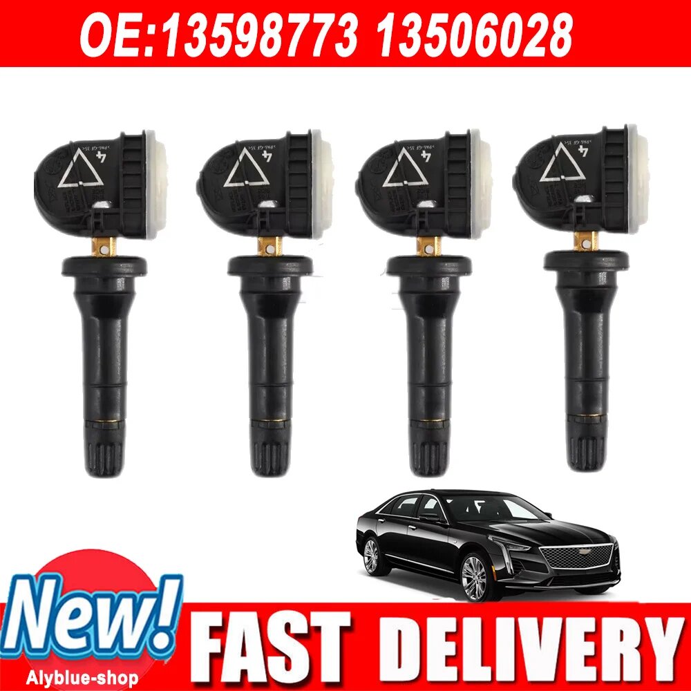 4 датчика давления в шинах для Vauxhall Mokka Viva 433 МГц, датчик TPMS для Cadillac CT6 XT5 CTS 13598773 13506028