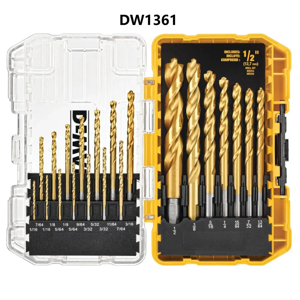 DEWALT DW1361 21 шт. Набор сверл Pilot Point с покрытием из нитрида титана Аксессуары для инструментов