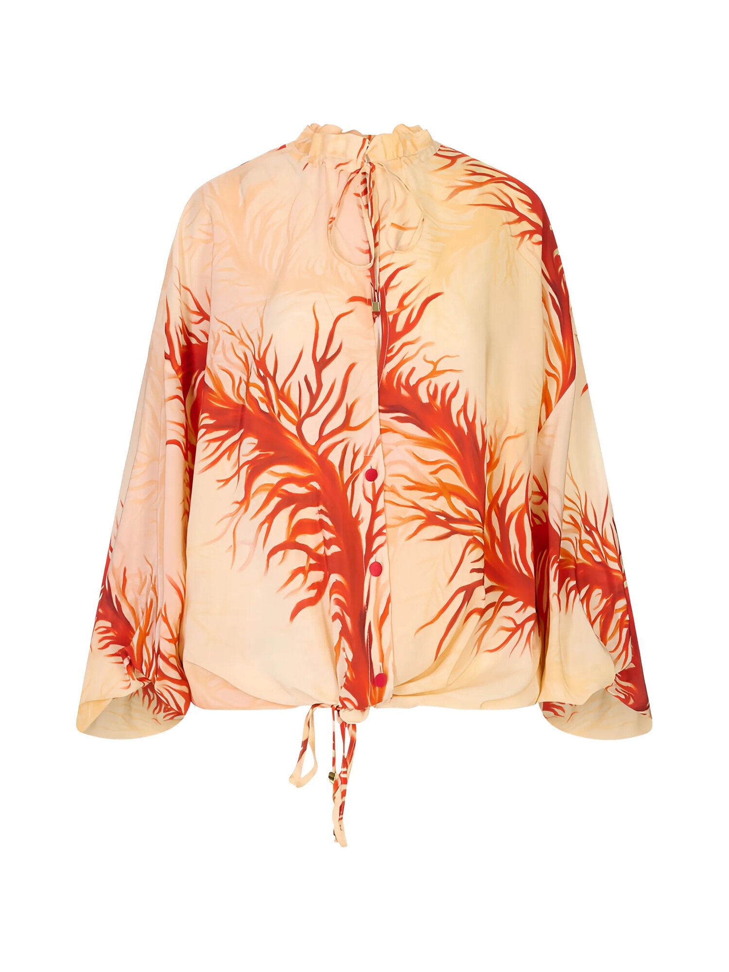 Блуза Coral-print ruffled blouse