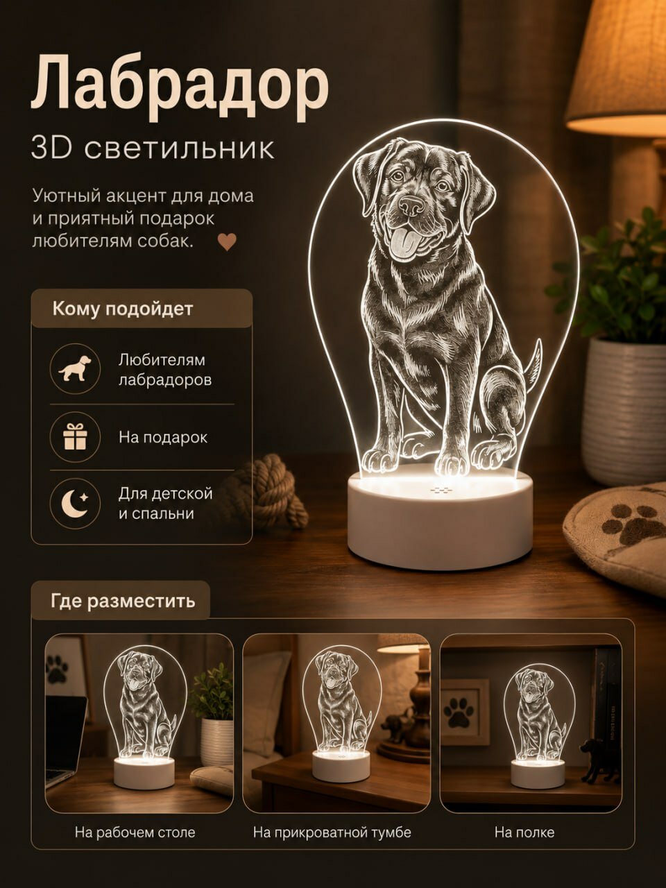 3D-Светильник Лабрадор