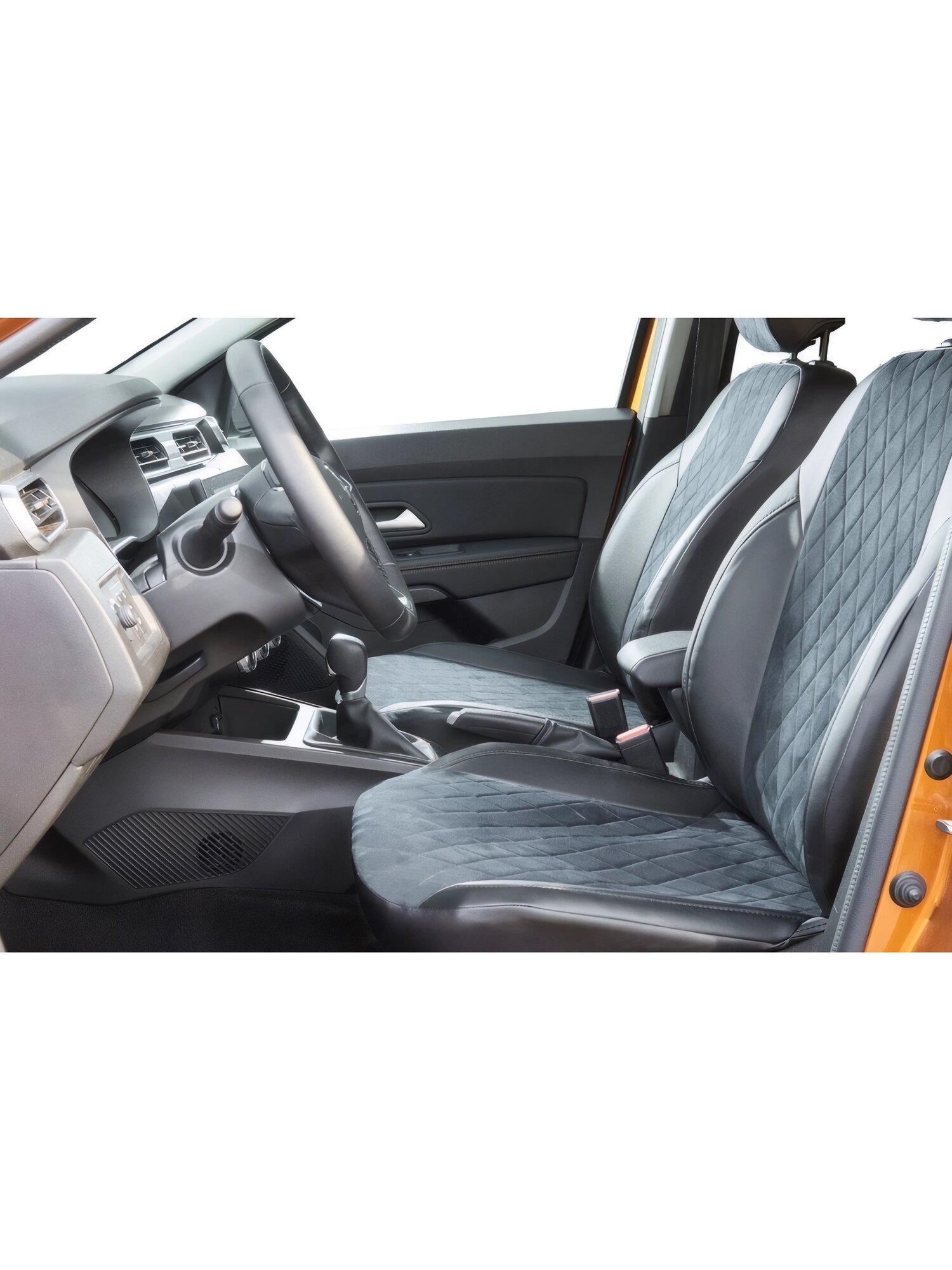 Чехлы из алькантары Ромб для Volkswagen Polo Sedan (сплошная) 2019-н. в. Seintex 96774