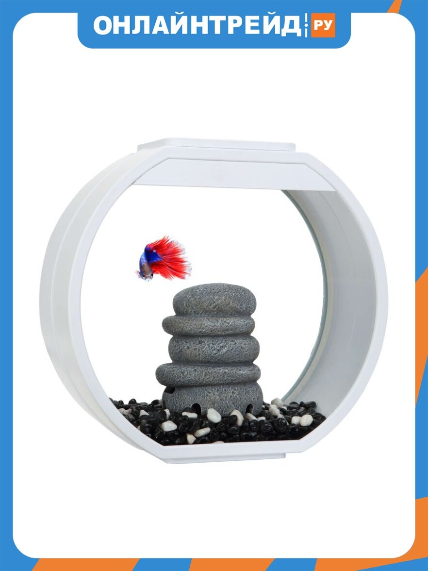 Аквариум Aa-aquarium AA Aquarium "Deco O Mini UPG", 10л, белый, 33,4х14,2х31 см