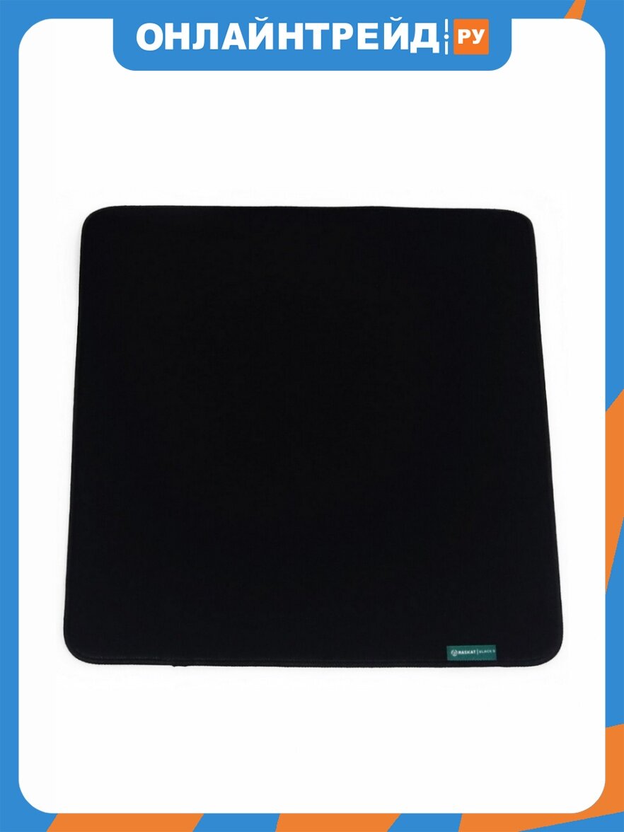 Коврик для мыши Raskat Black S (350*300, резина+ткань, прошитый край)