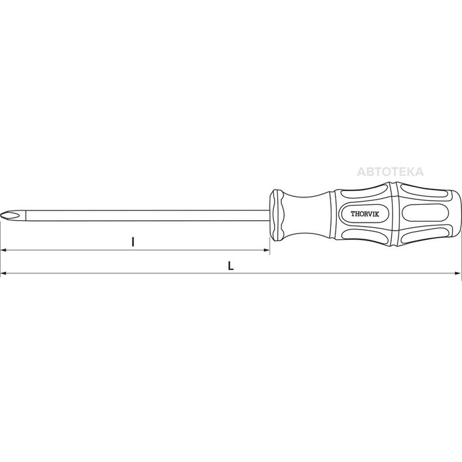 Отвертка стержневая крестовая PH0x150 мм THORVIK SDP0150