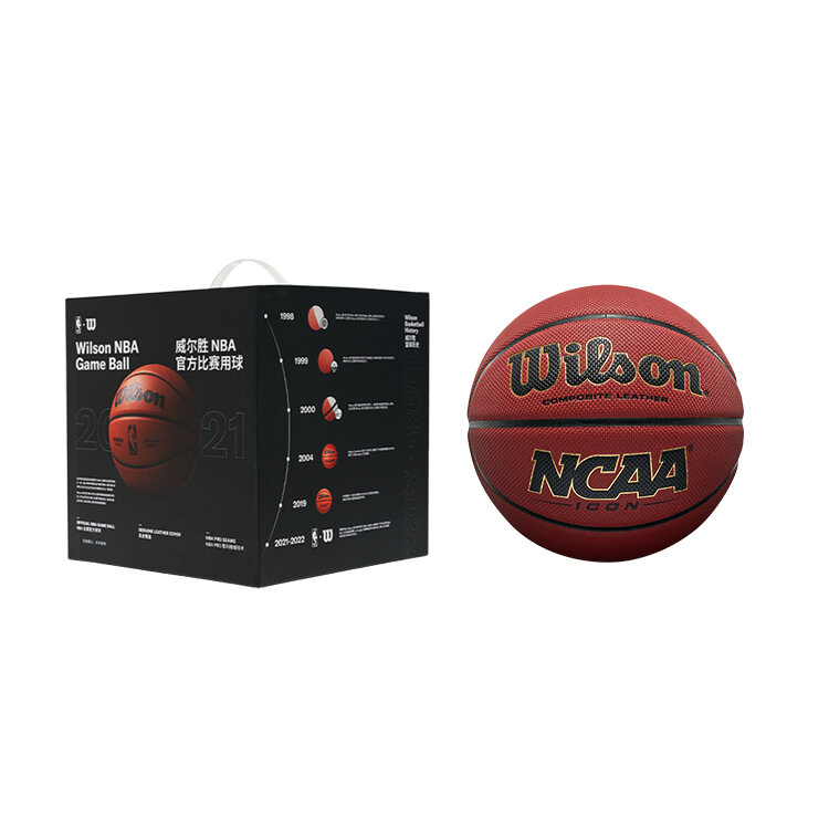 Мяч баскетбольный унисекс Wilson NCAA Pu Red Brown, размер 7