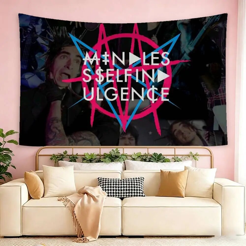 Гобелен с флагами M-Mindless Self Indulgence Розовый, 100x150cm, z12